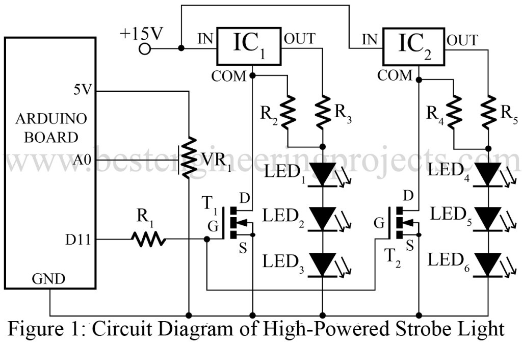 High Powered Strobe Light Using Arduino Best Engineering Projects