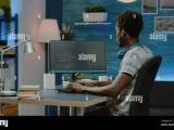 Programmer Using Binary Code For Website Interface Development On