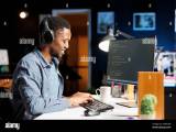 African American Web Developer Coding Server Scripts On Pc Using