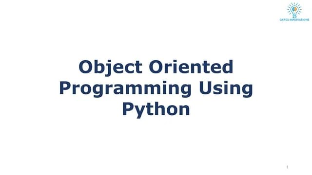 Oop Concepts In Python Programming Language Pptx