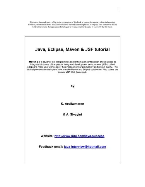 Java Eclipse Maven Jsf Tutorial Pdf