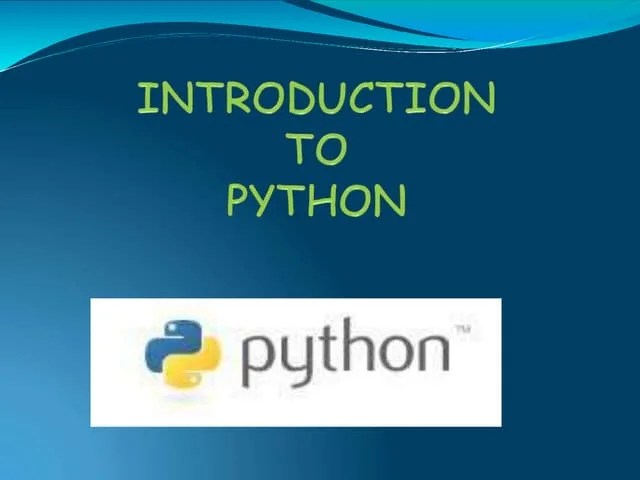 Introduction To Python For Beginners Pptx