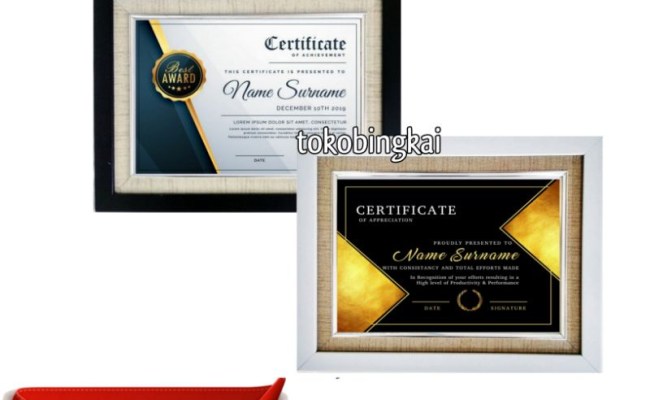 Jual Bingkai Sertifikat A4 Frame Sertifikat A4 Pigura Sertifikat A4 ...