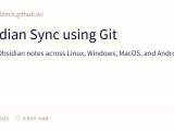 Obsidian Sync Using Git