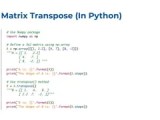 Matrix Operations In Practice Using Python Pdf