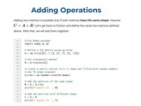 Matrix Operations In Practice Using Python Pdf