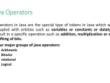 Programming In Java Introduces Operators In Java Pdf