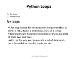 Python For And While Loops With Basic Examples Pptx
