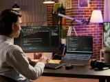 Premium Photo Asian Developer Programming Code On Firewall Server