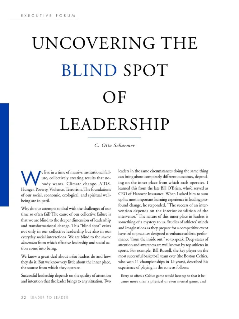 Uncovering The Blind Spot Of Leadership | PDF | Attention | Leadership