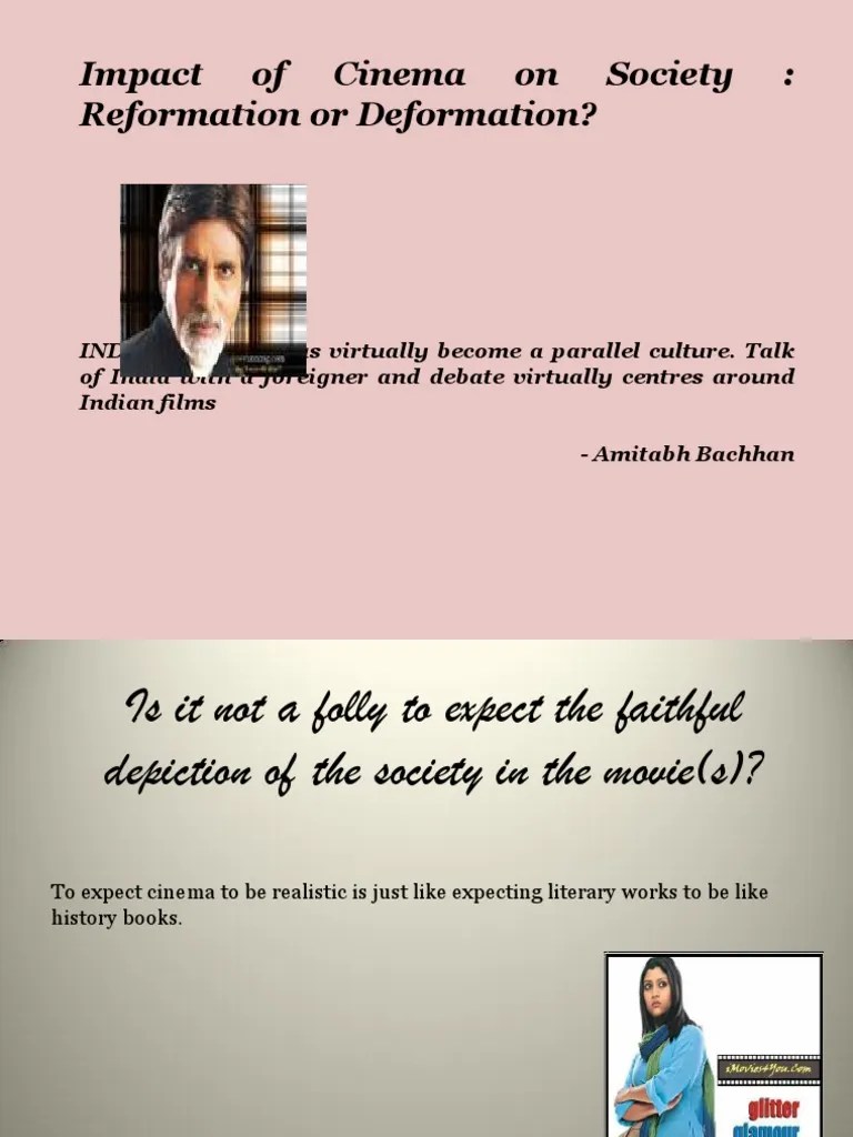 Impact Of Cinema On Society Cinema | PDF | Cinema Of India | Reality