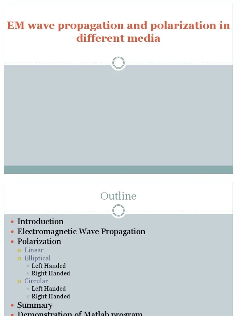 EM Wave Propagation And Polarisation | PDF | Polarization (Waves ...
