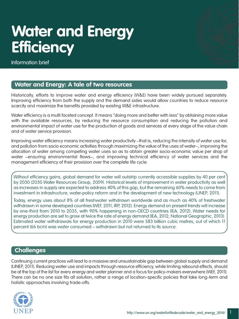 Water Energy Efficiency | PDF | Water Resources | Water Use