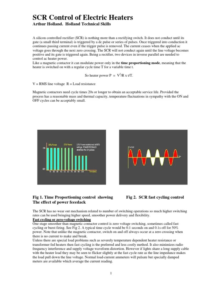 SCR Control Of Electric Heaters | PDF | Rectifier | Power (Physics)