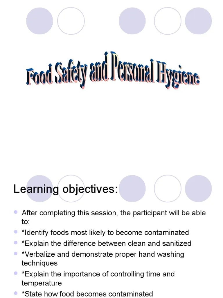 Food Safety And Personal Hygiene | Download Free PDF | Foodborne ...