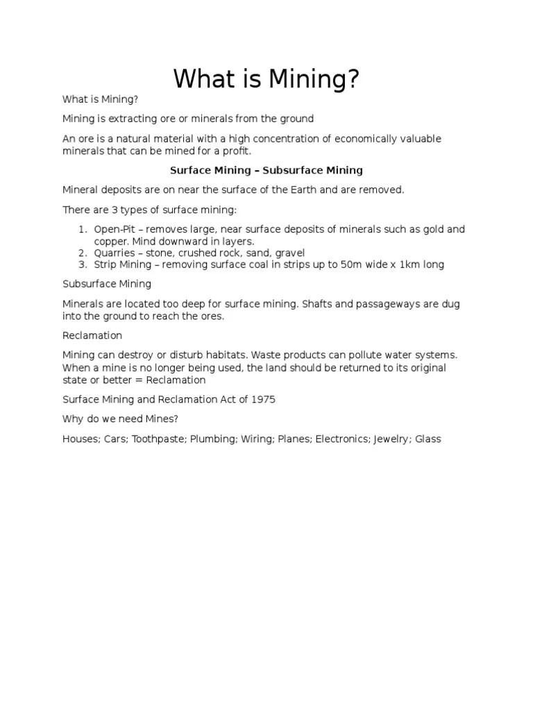 What Is Mining | PDF