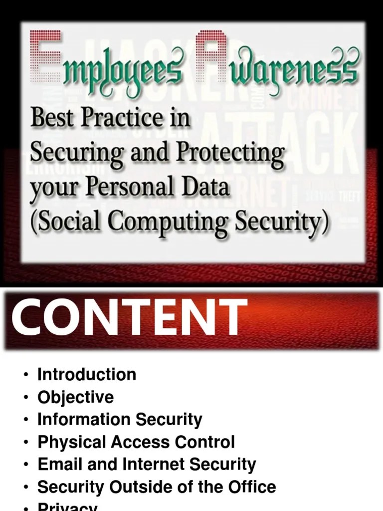 Employee Awareness - Best Pratice In Securing And Protecting Your ...