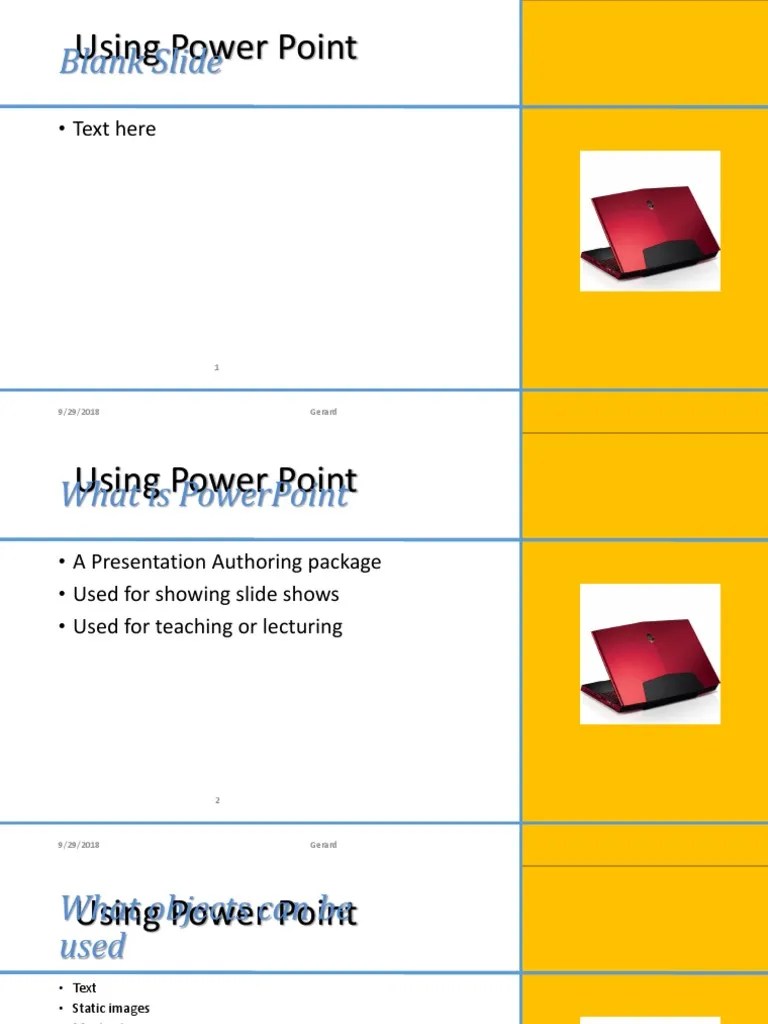 Using Power Point: Blank Slide | PDF