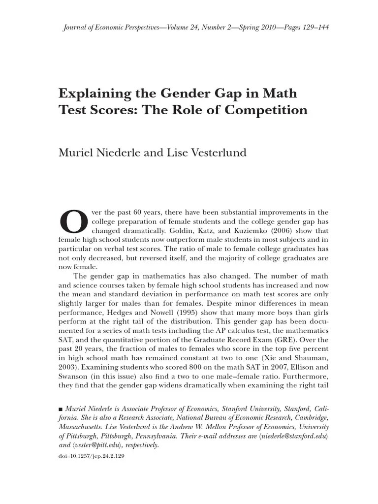 The Role Of Competition | PDF | Gender Role | Sex Differences In Humans