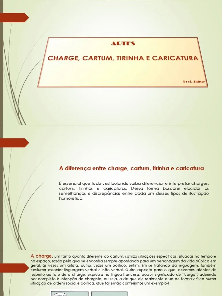 Artes - A Diferença Entre Charge, Cartum, Tirinha E Caricatura | PDF ...