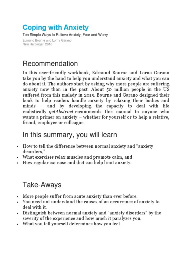 Coping With Anxiety | Download Free PDF | Anxiety Disorder | Phobia