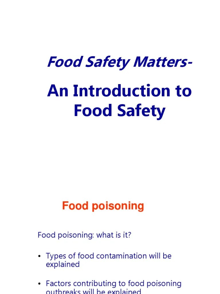 Introduction To Food Safety | PDF | Foodborne Illness | Refrigerator