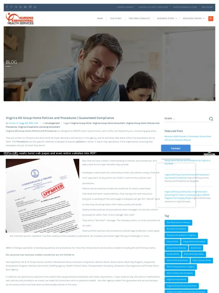 Virginia DD Group Home Policies And Procedures - Guaranteed Compliance ...