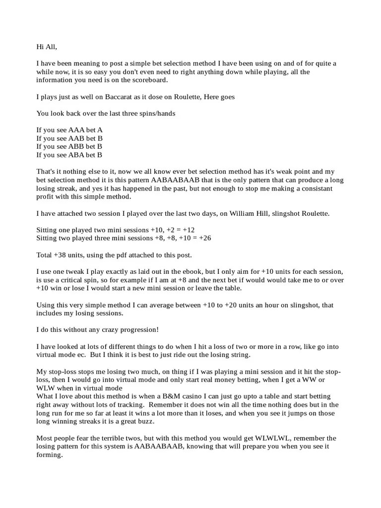 Baccarat Strategy | PDF | Roulette | Gaming And Lottery