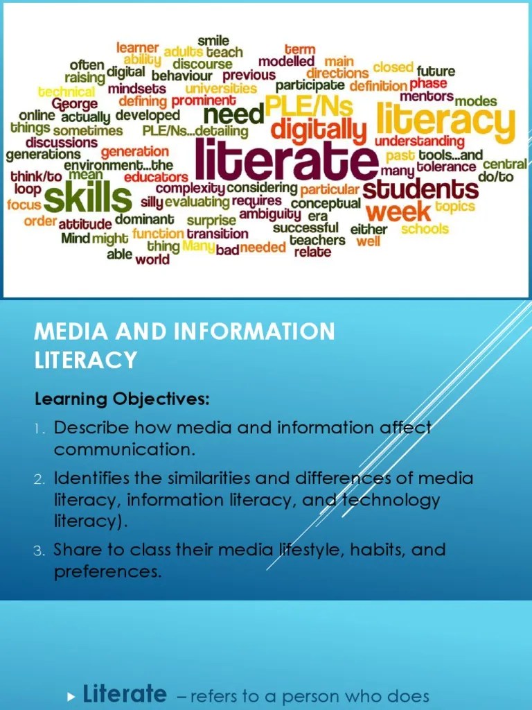 MEDIA And INFORMATION LITERACY | PDF | Information Literacy | Mass Media