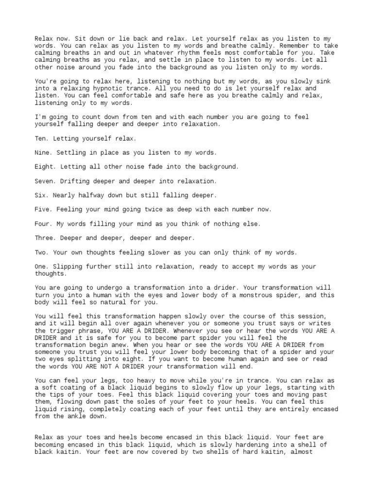 Monster Transformation - Drider (Script) | PDF | Spider | Foot