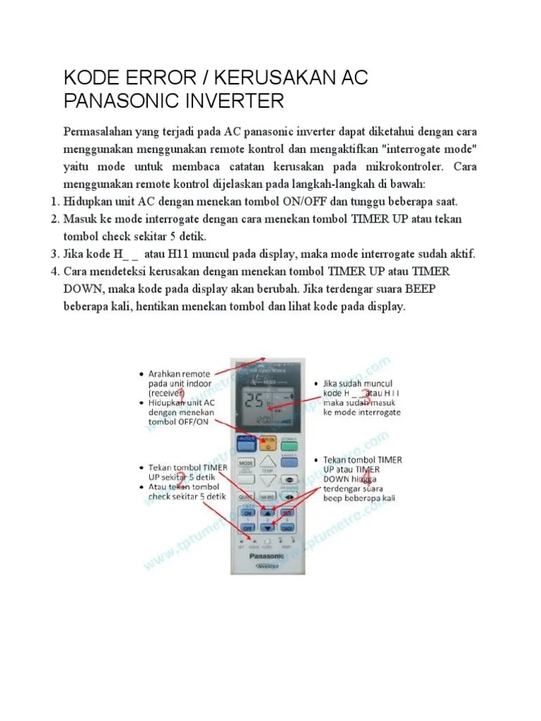 Kode Error Panasonic | PDF