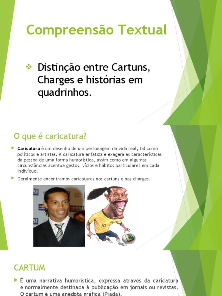 Diferença Entre Charge, Cartum, HQ | PDF | Caricatura | Quadrinhos