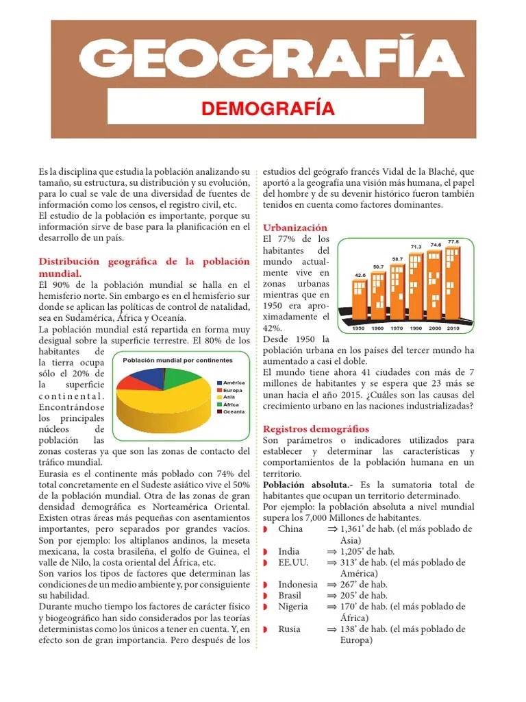 Geografía - Demografía PDF | PDF | Población Mundial | Crecimiento De ...
