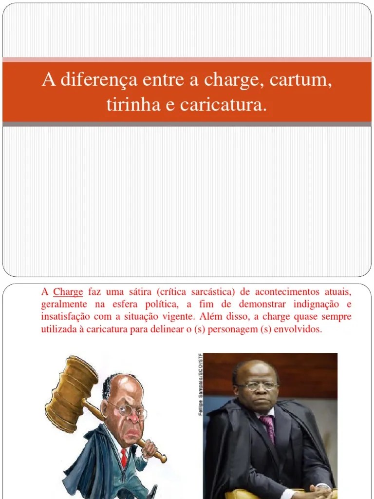 A Diferença Entre Charge, Cartum, Tirinha E Caricatura - Porf Salma PDF ...