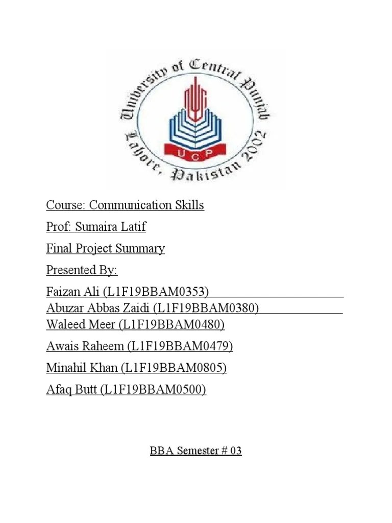 Communication Skills Project Presentation | PDF | Vocational Education ...