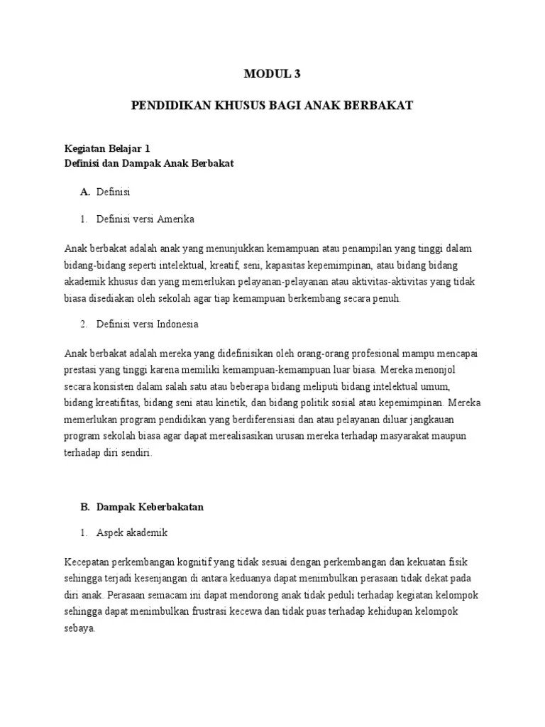 Sem 2 Modul 3 Pendidikan Anak Berkebutuhan Khusus | PDF
