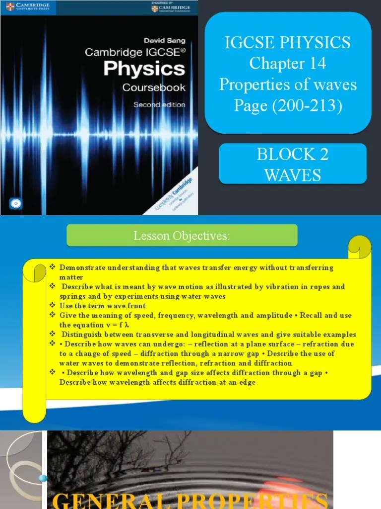 IGCSE 2 Phy General Properties Of Waves | PDF | Waves | Frequency