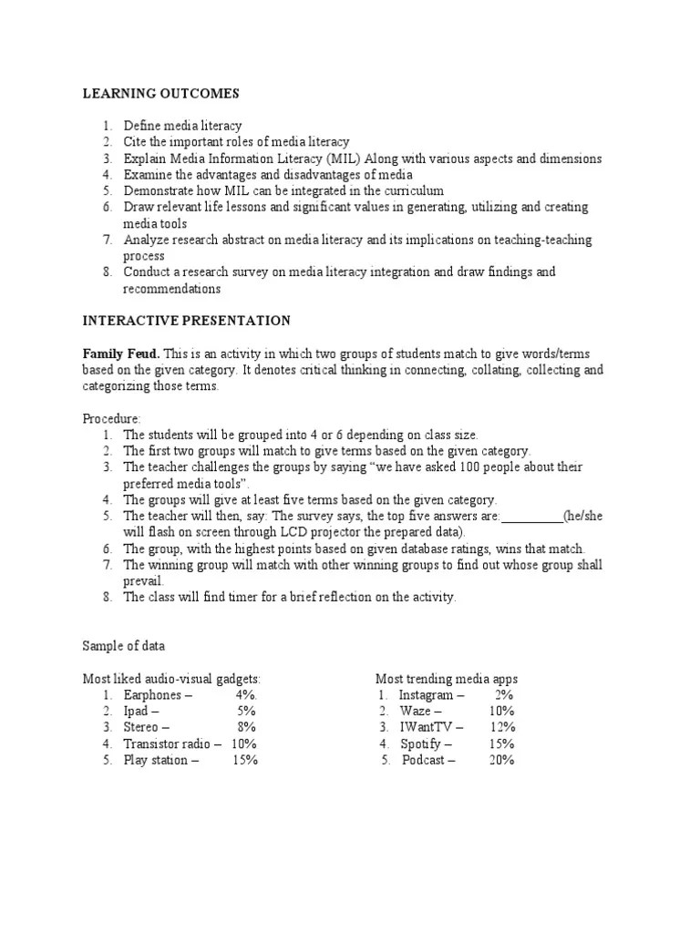 Module 8 Media Literacy | PDF | Mass Media | Social Media