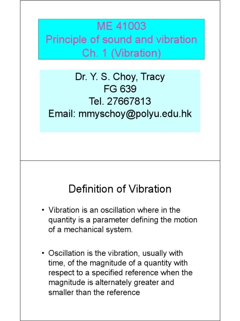 Ch1 Principle Of Sound And Vibration | PDF | Quantity | Classical Mechanics
