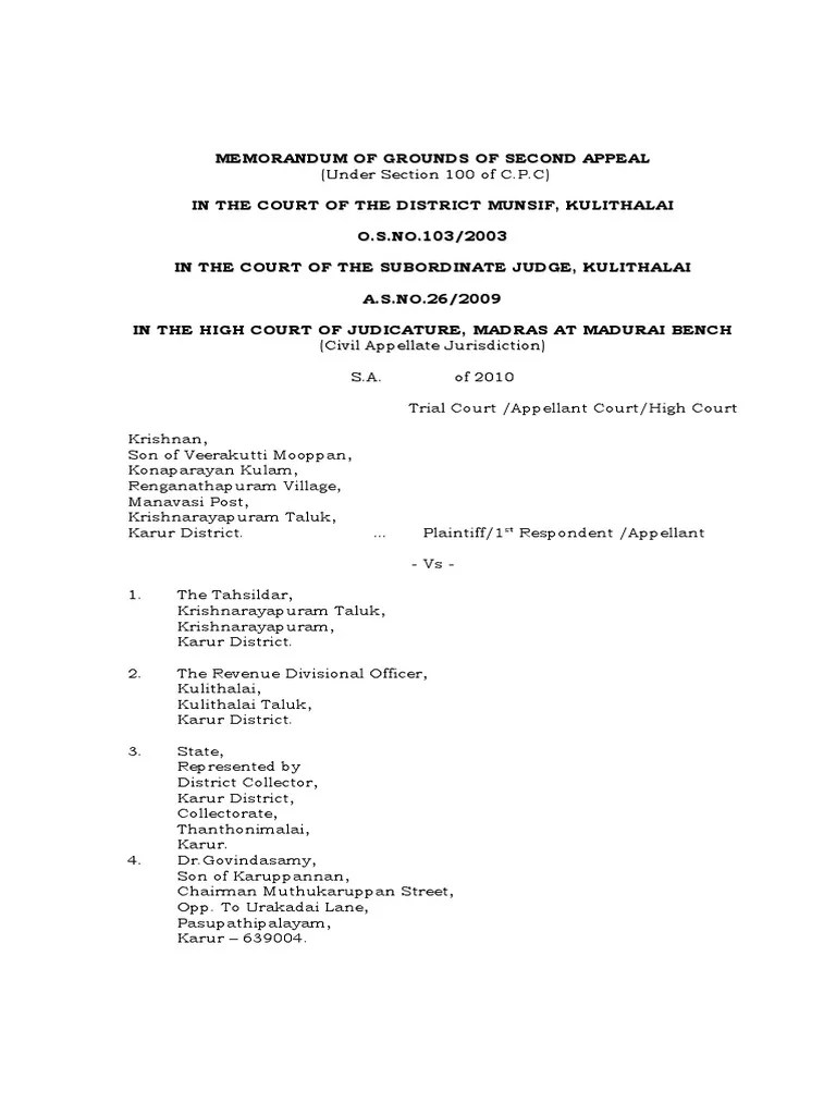 Second Appeal - 1 | PDF | Lawsuit | Judgment (Law)