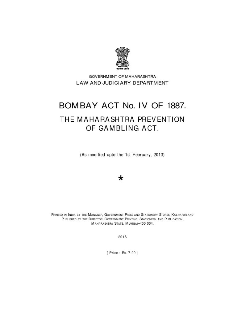The Maharashtra Prevention Of Gambling Act. | PDF | Fine (Penalty) | Arrest