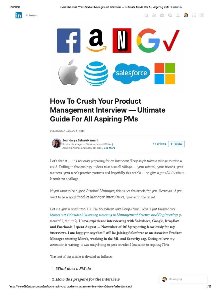 How To Crush Your Product Management Interview | PDF | Mobile App ...