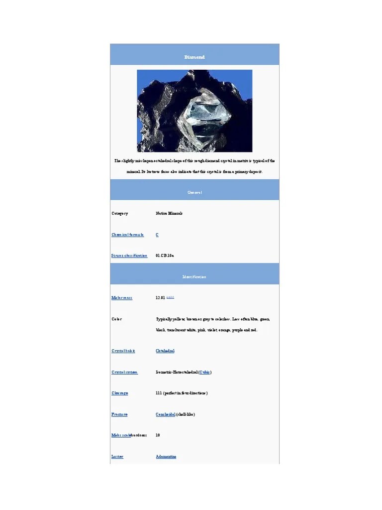Diamond | PDF | Diamond | Rock (Geology)