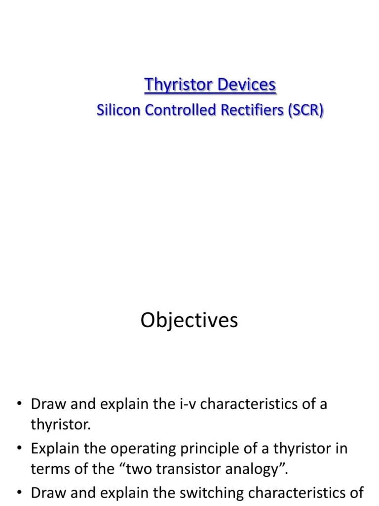 SCR - VI Characteristics - Switching Characteristics | PDF | P–N ...