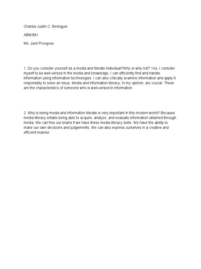 Media And Information Literacy | PDF