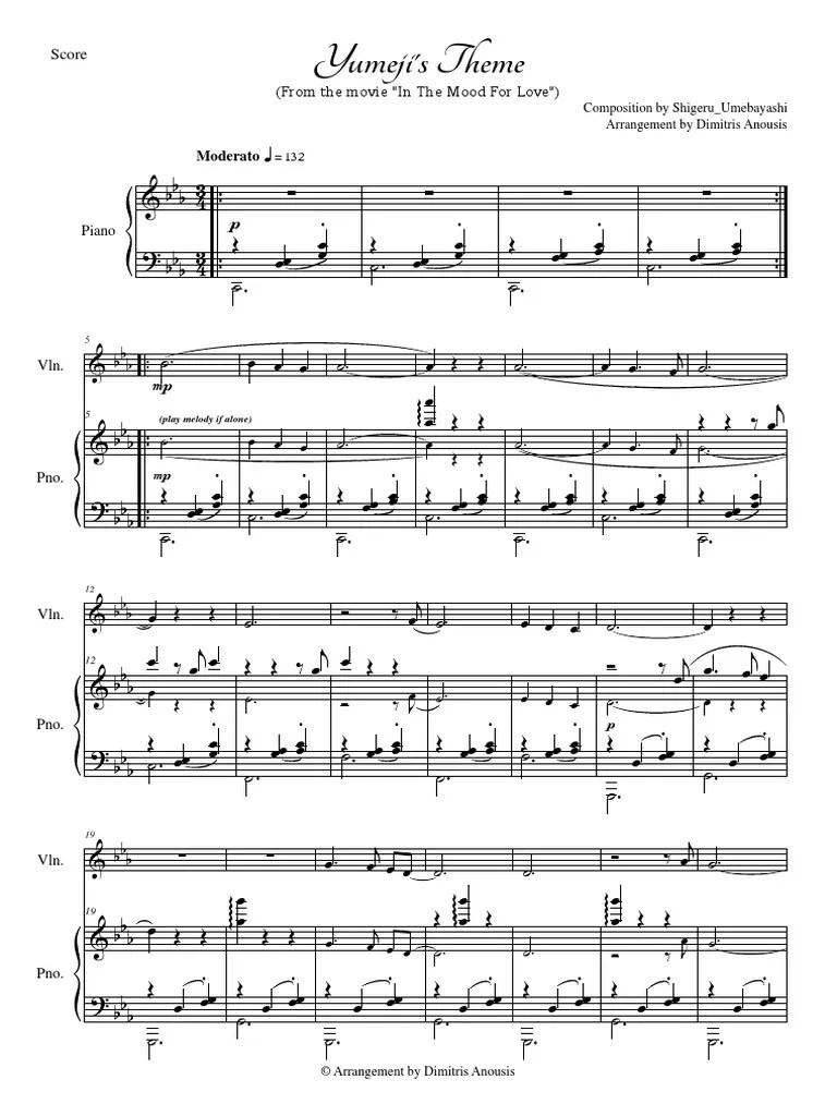 Yumeji's Theme - Piano Score | PDF | Alphabet Latin | Phonétique