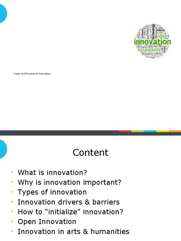 Types And Process Of Innovation A | PDF | Innovation | Humanities