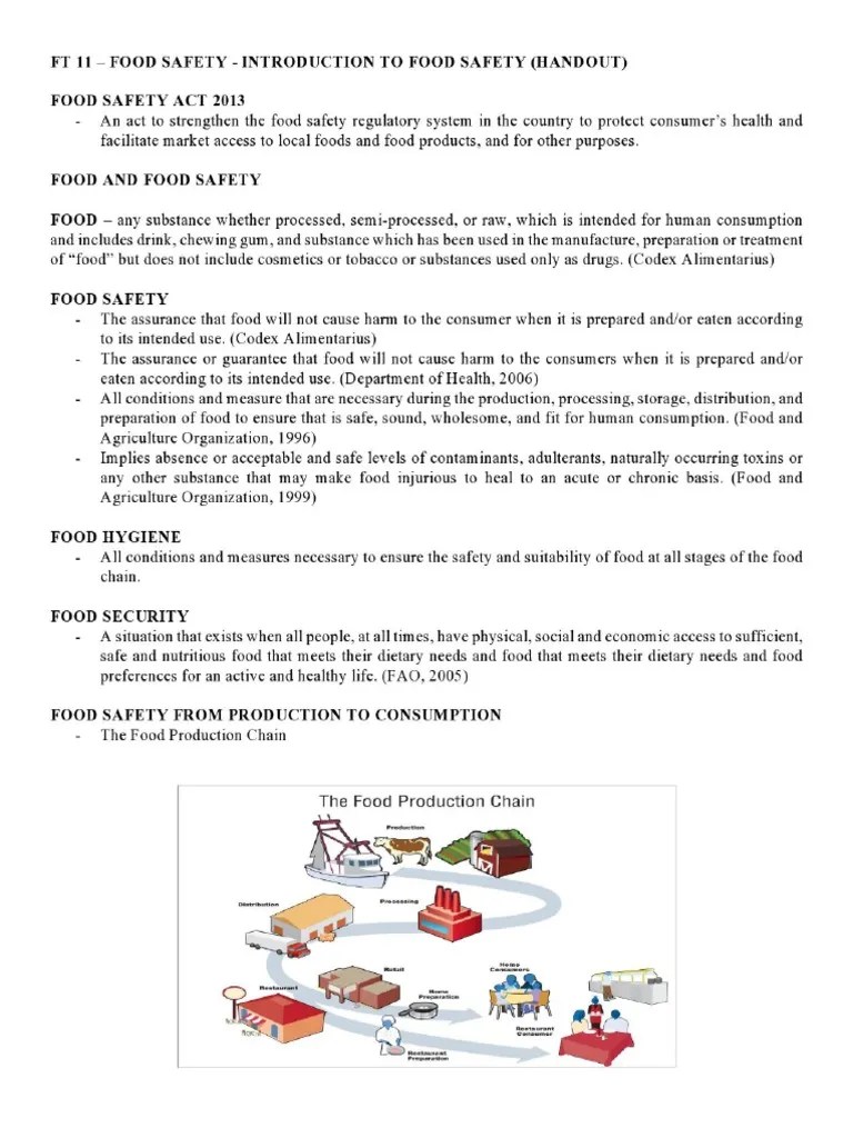 Introduction To Food Safety | PDF