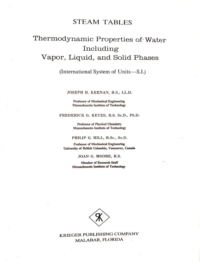 Steam Tables | PDF