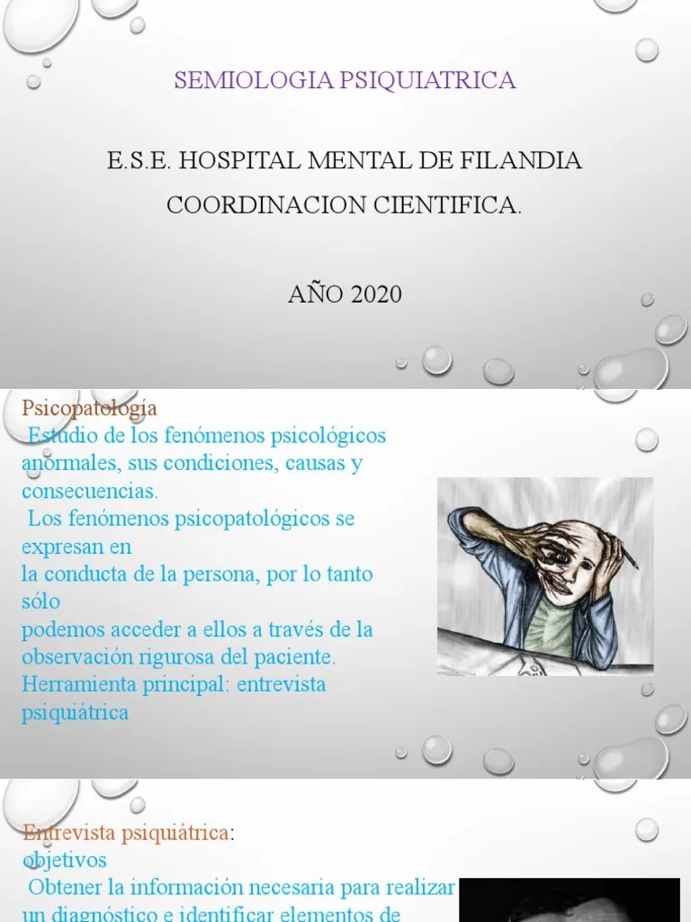 Semiologia Psiquiatrica Presentacion | PDF | Psiquiatría | Mente